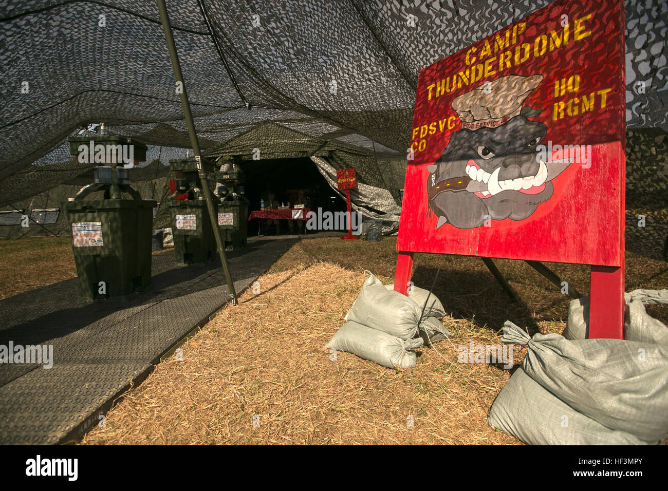 Camp Thunderdome stands ready for inspection during the field mess ...
