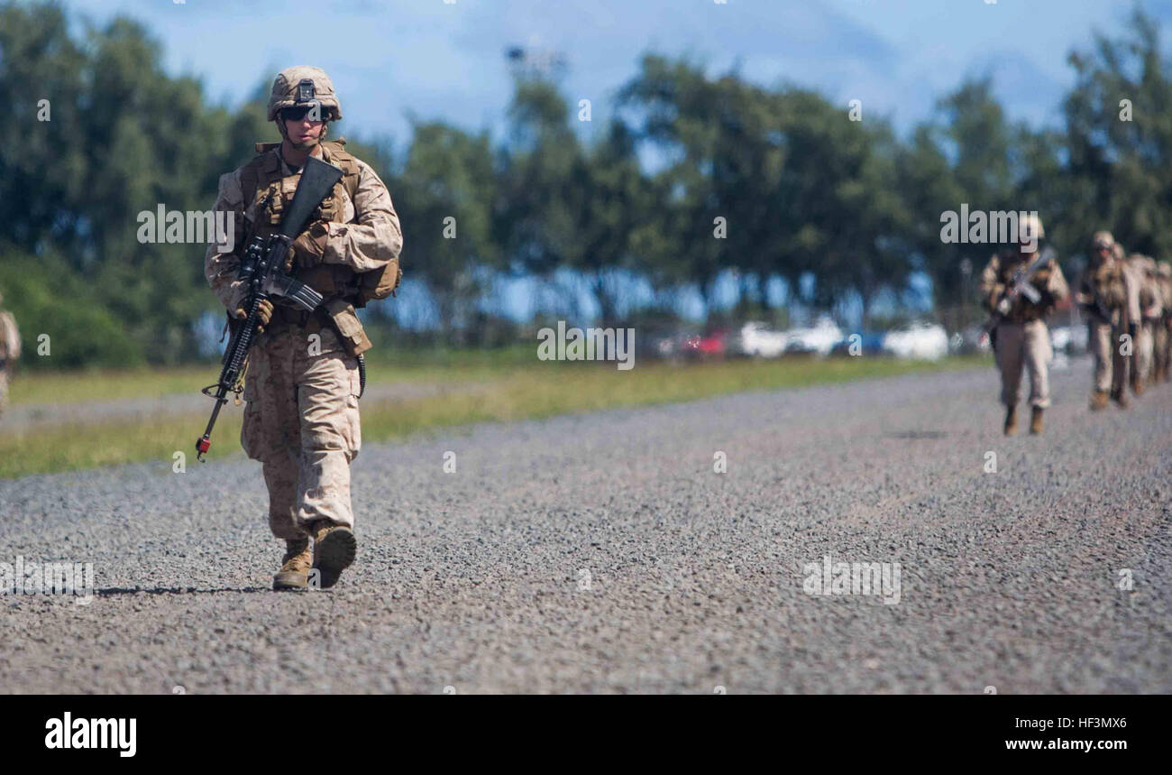 A rifleman with Bravo Company, 1st Battalion, 3rd Marine Regiment ...