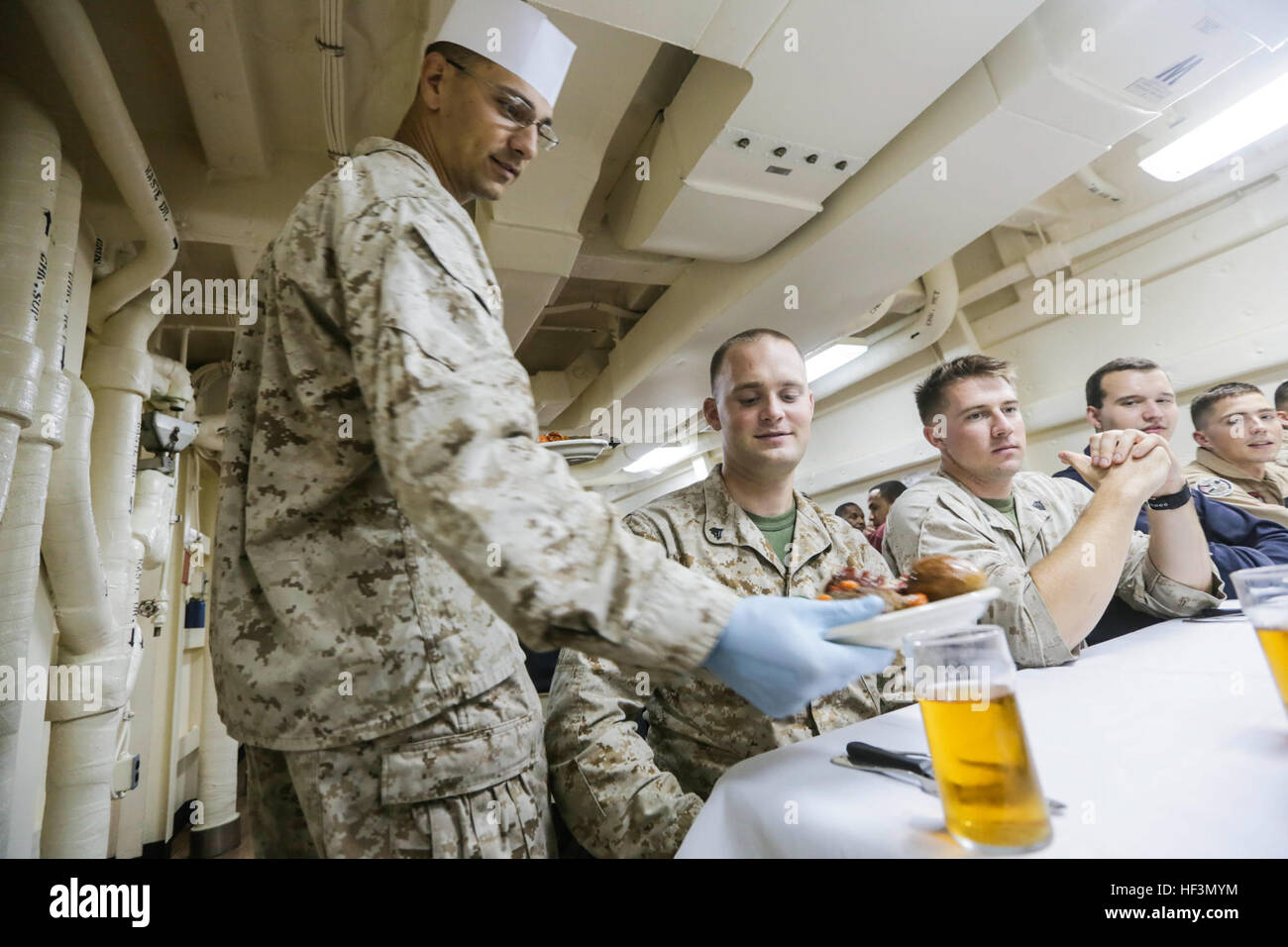 GULF OF ADEN (Oct. 29, 2015) U.S. Marine Staff Sgt. James Leach, left ...