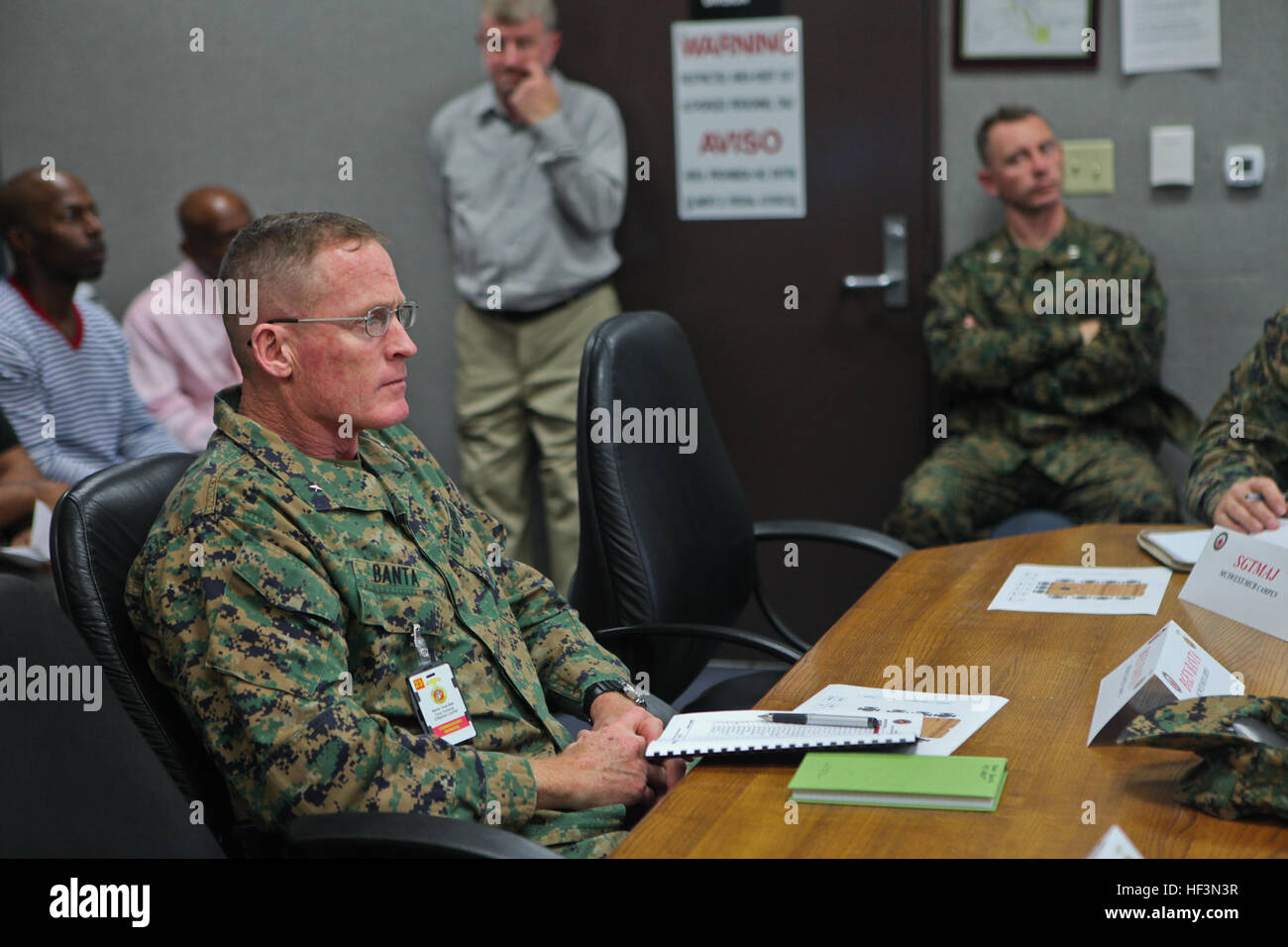 U.S. Marine Corps Brig. Gen. Edward Banta, left, commanding general ...