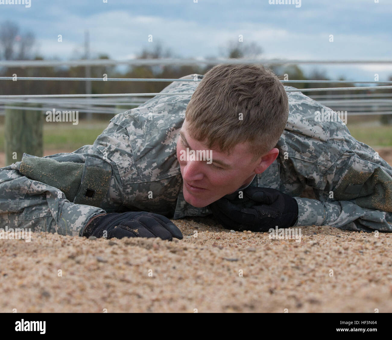 A Soldier prepares to negotiate one of the nine stations on the ...