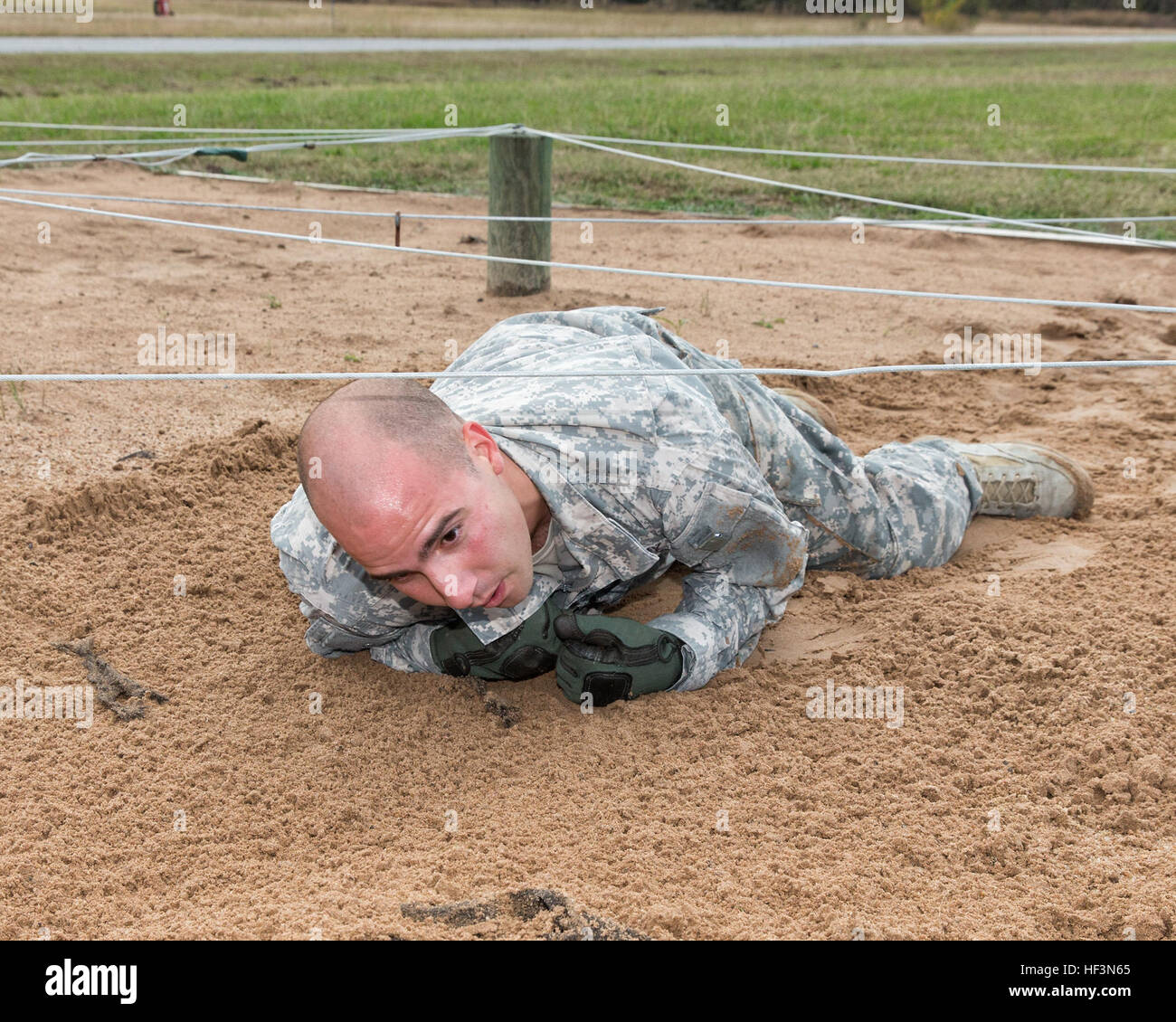 A Soldier prepares to negotiate one of the nine stations on the ...