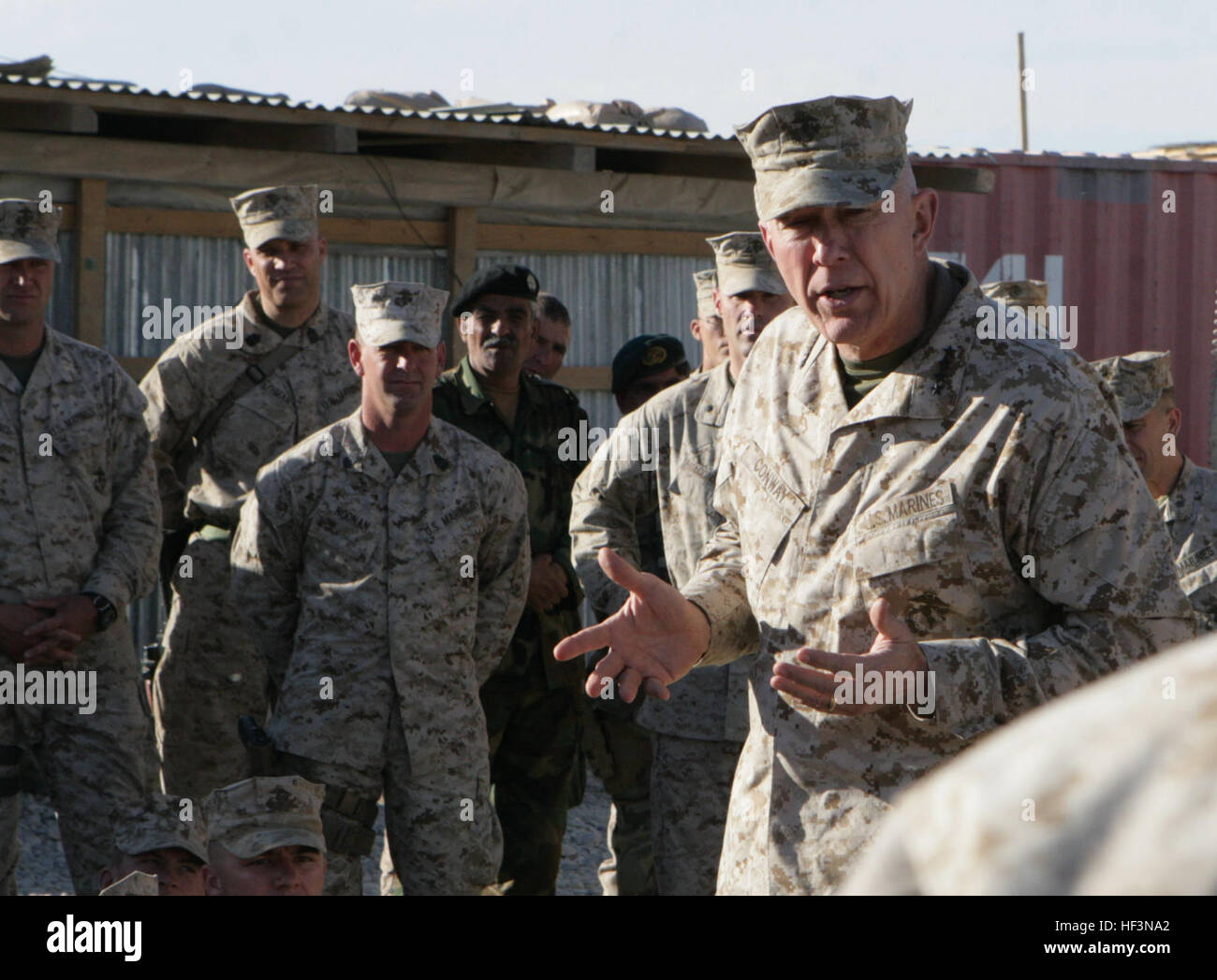 Gen. James T. Conway, the commandant of the Marine Corps, talks to the ...