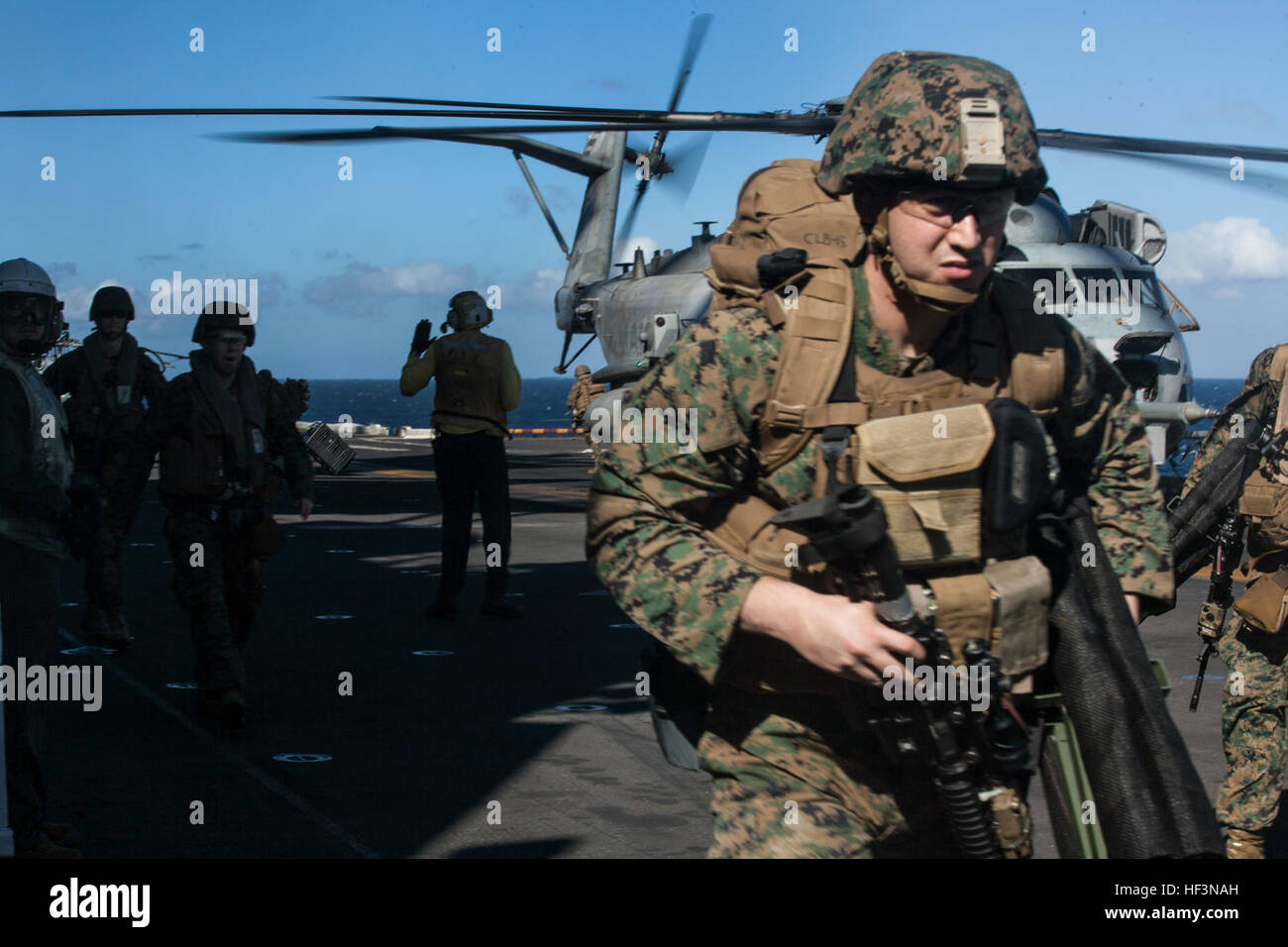 U.S. Sailors and Marines from Combat Logistics Battalion 15, 15th ...