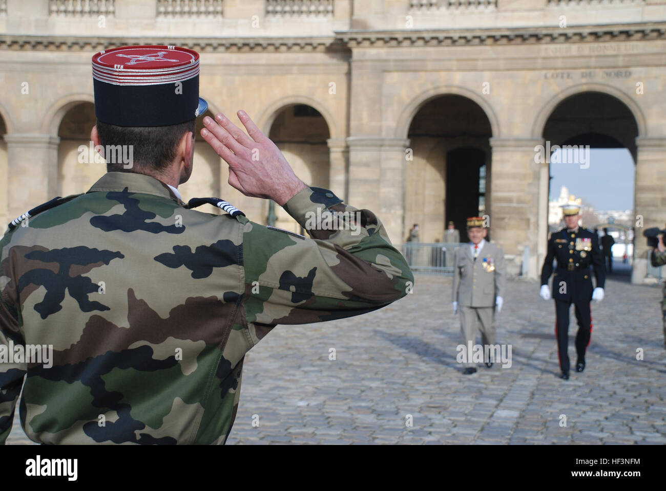 The French commander of troops salutes and greets Gen. James T. Conway ...