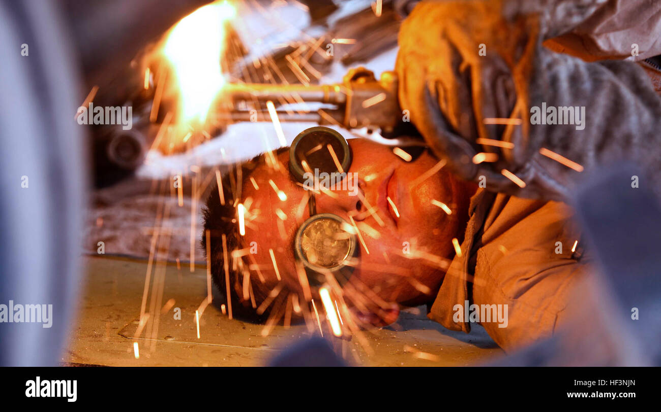 Lance Cpl. Casey Shearer, a metalworker with Combat Logistics Battalion ...