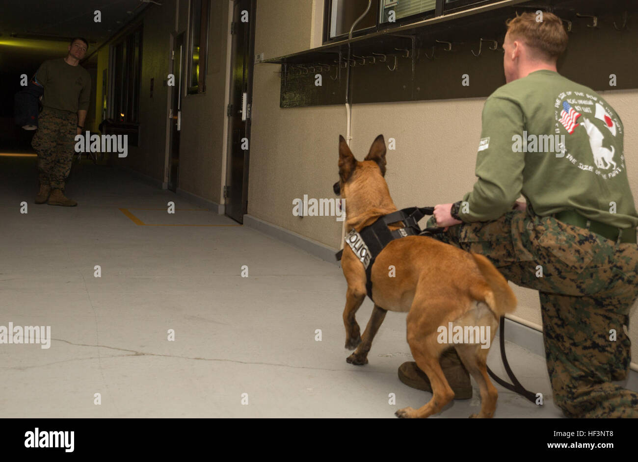 Lance Cpl. Colten Corsetti, right, military working dog handler with ...