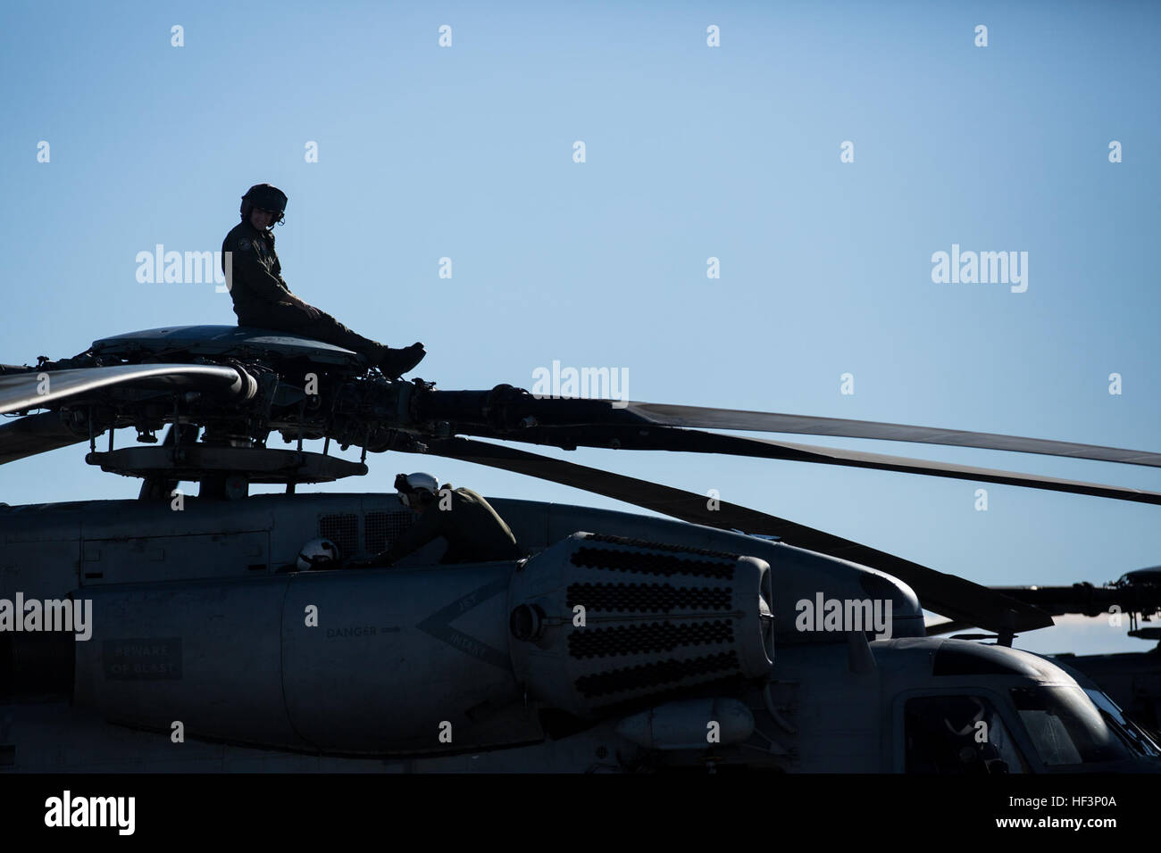 A U.S. Marine assigned to Marine Heavy Helicopter Squadron (HMH) 461 ...