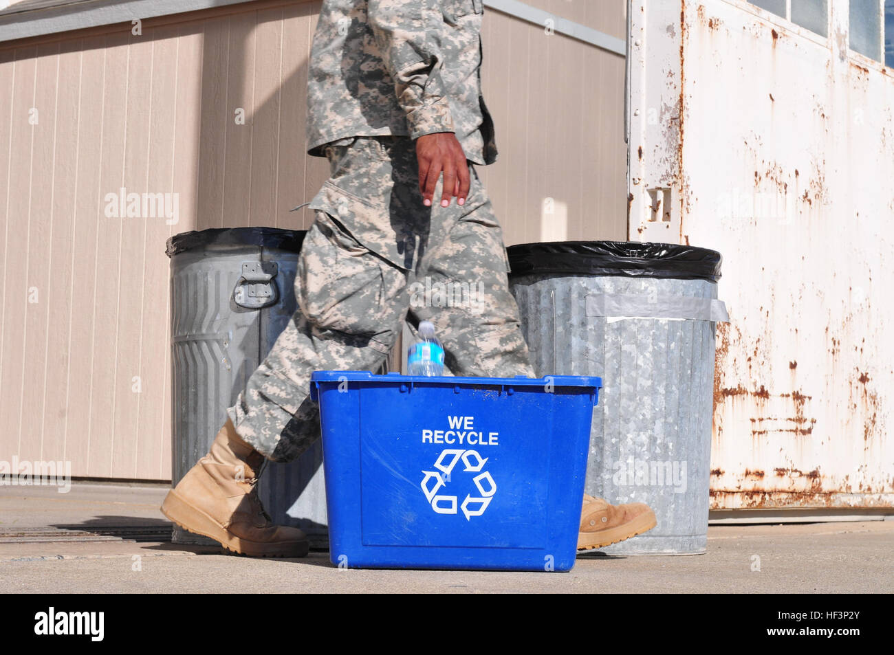 A JTF Soldier recycles. (Photo illustration by Army Sgt. Charlie ...