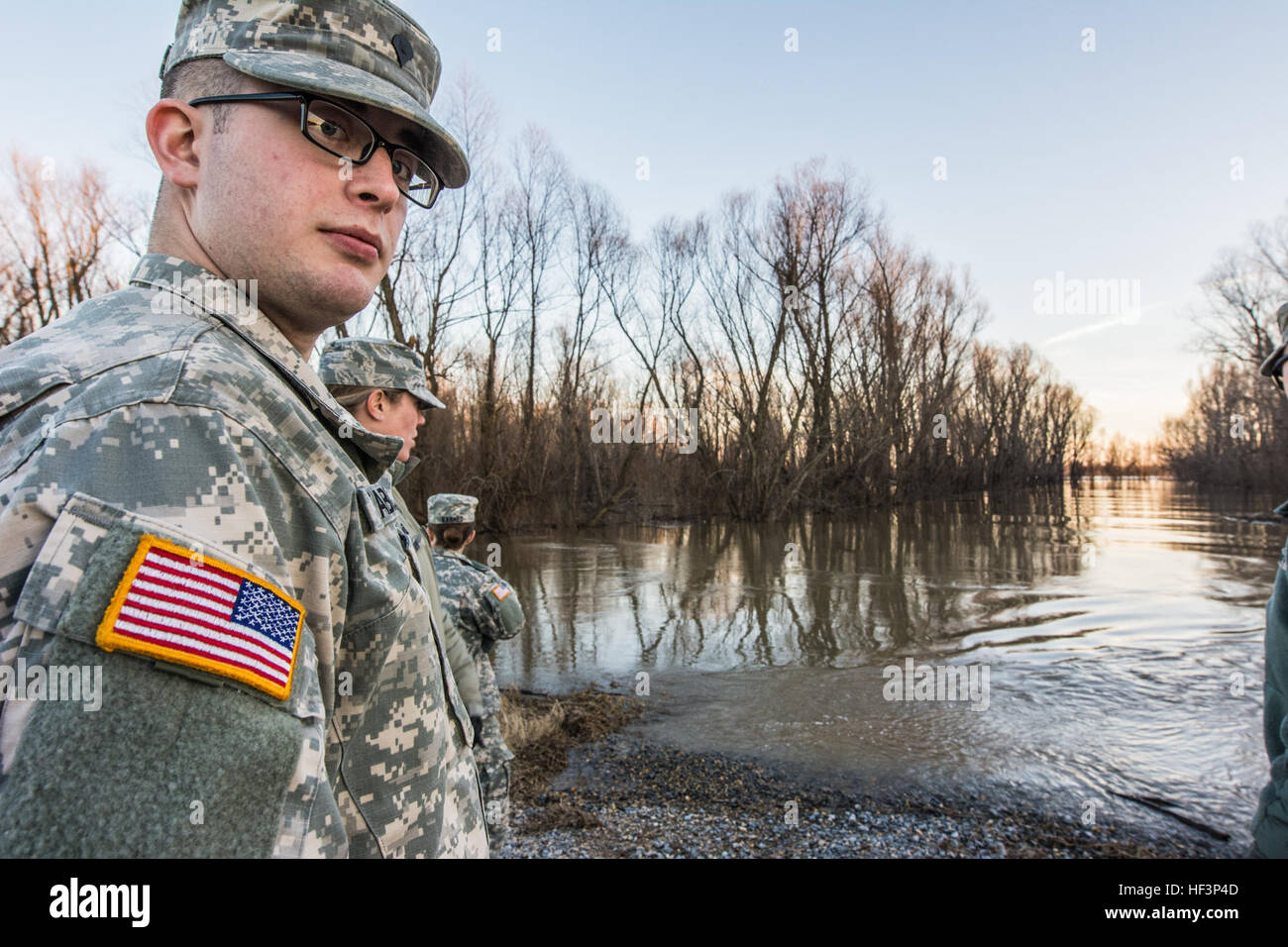 Missouri Guardsman Spc. John Talbert with the 1140th Engineer Battalion ...