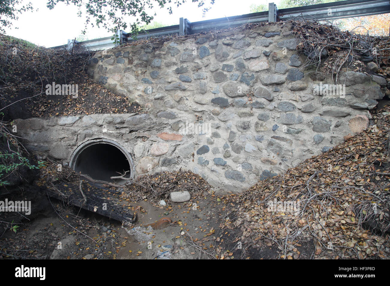 Heavy rains from El Nino damages a storm drain on Marine Corps Base ...