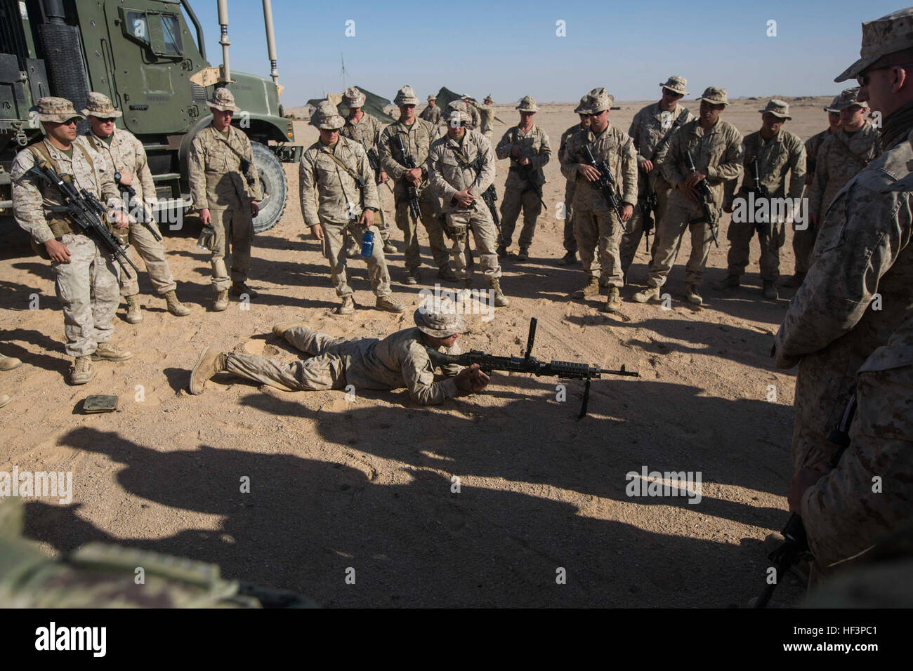 U.S. Marine Corps Cpl. Brian Vanderpool, a machine gunner with Weapons ...