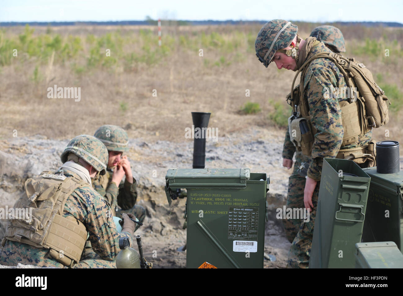 Marines with 2nd Battalion, 2nd Marine Regiment, prepare for a fire ...