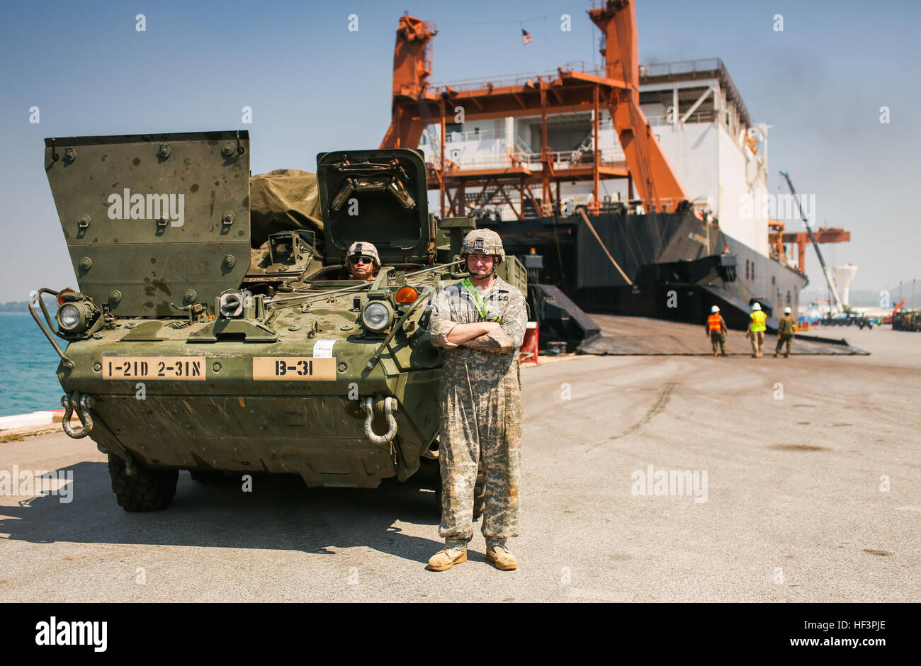 U.S. Army Soldiers from 1-2 Infantry Division, 2-3 Battalion, pose with ...