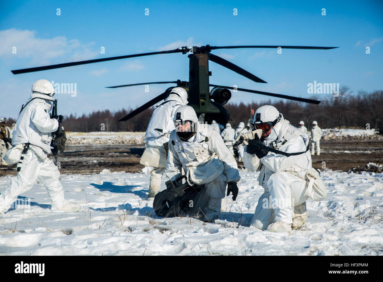 Japan Ground Self Defense Force soldiers board a CH-47 Chinook while ...