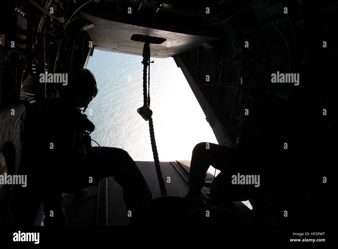 U.S. Marines with MARSOC peer from an MV-22B Osprey at Camp Pendleton ...