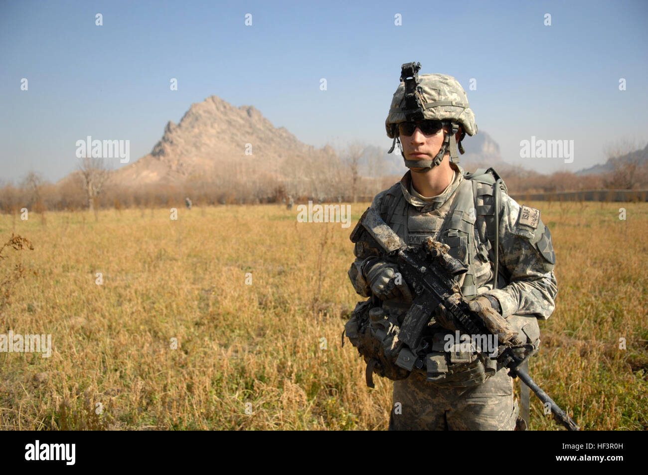 U.S. Army Pfc. James Higdon assistant gunner with 1st Battalion, 17th ...