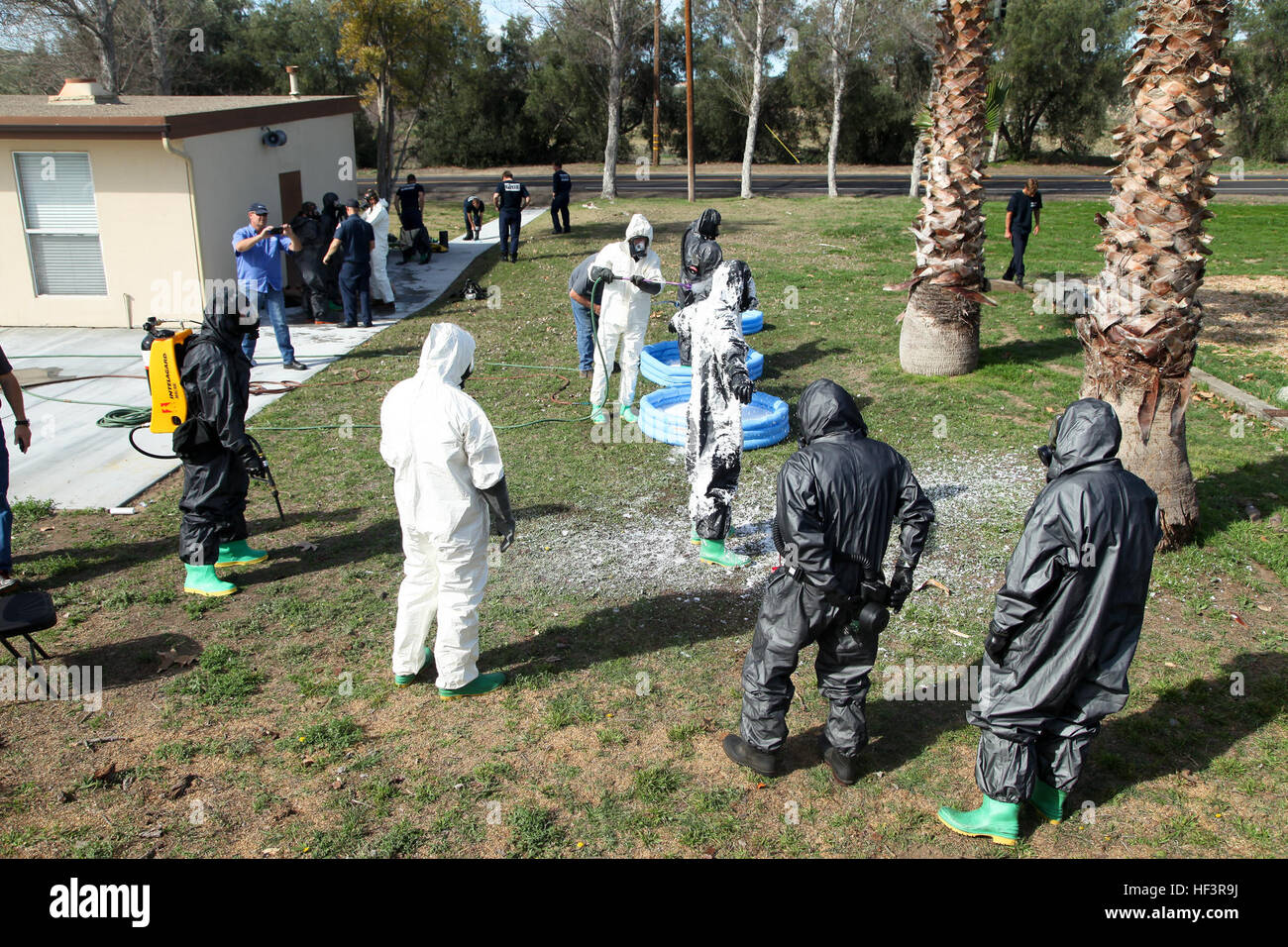 Firefighters with Marine Corps Base Camp Pendleton Fire Department ...