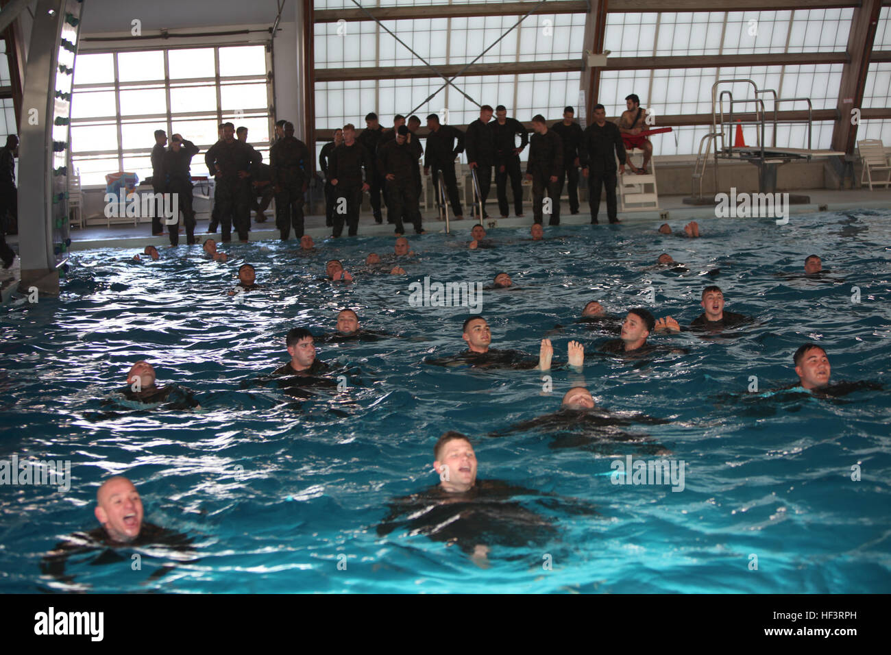 Marines with Marine Wing Communications Squadron 28 swim across the ...