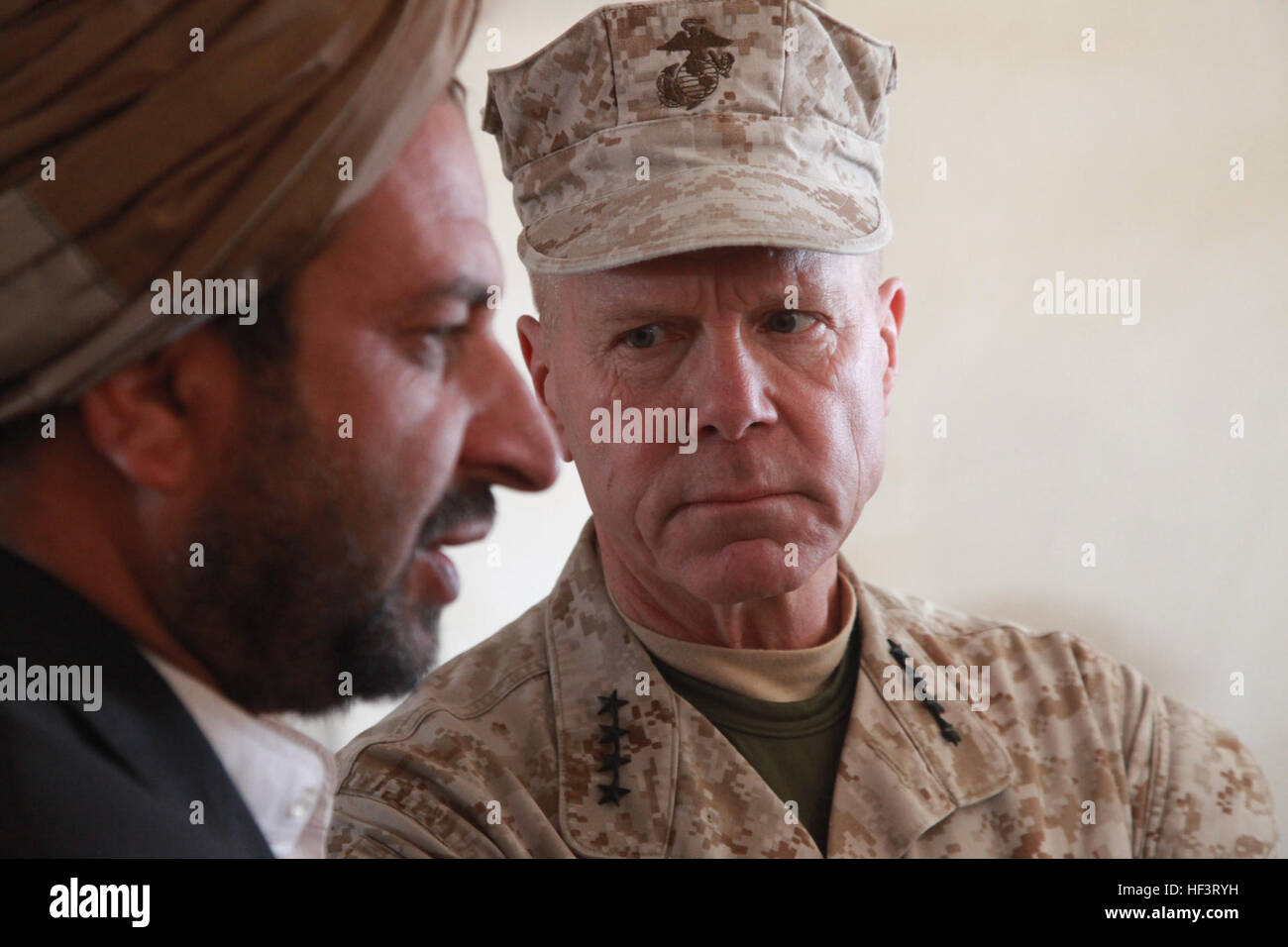 Assistant Commandant of the Marine Corps Gen. James F. Amos talks to ...