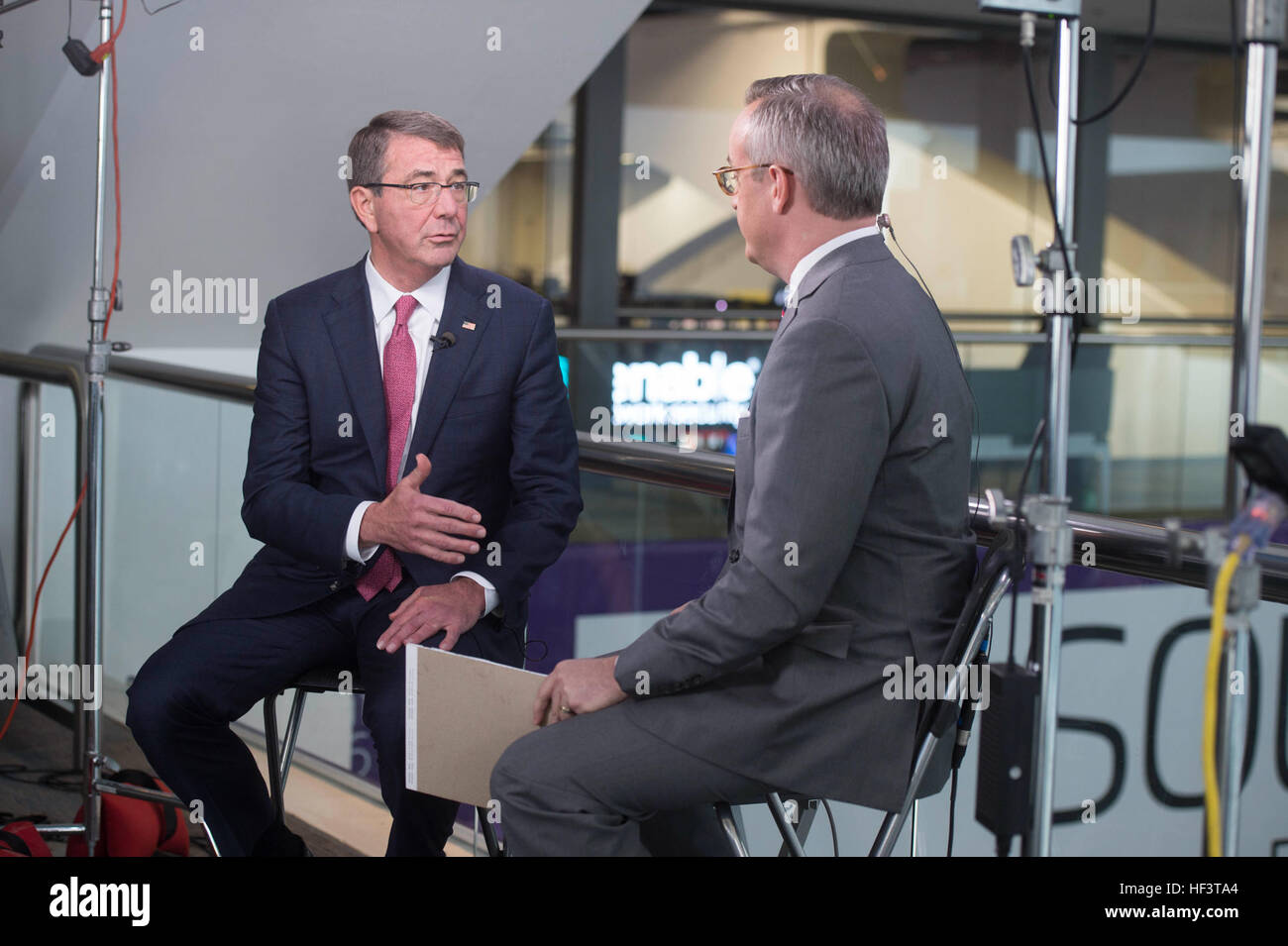 Secretary of Defense Ash Carter is interviewed by CNBC's Eamon Javers ...