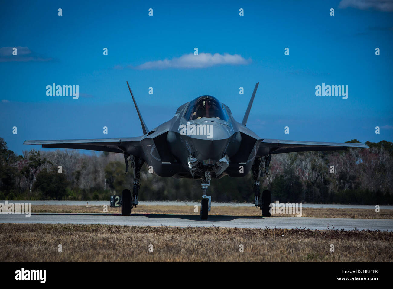 An F-35B Lightning II prepares to take-off aboard Marine Corps Air ...