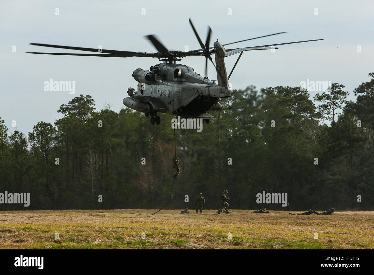 Royal Netherlands Marines provide security after repelling from a U.S ...