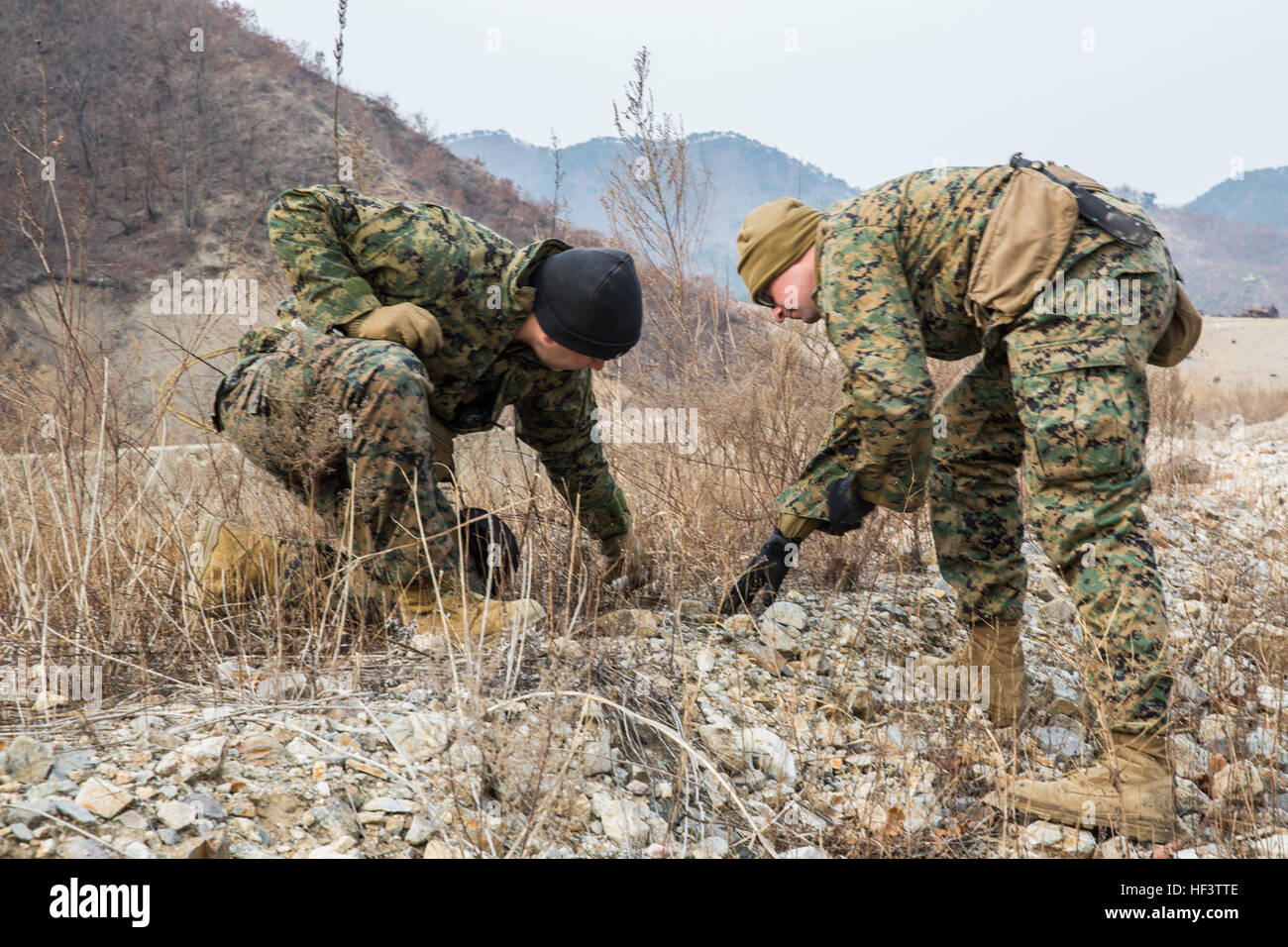 U.S. Marine explosive ordnance disposal technicians Gunnery Sgt. Jordan ...