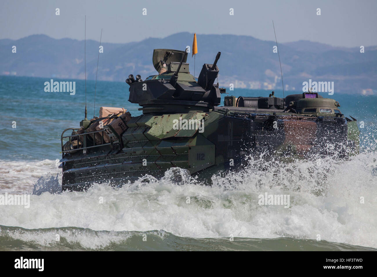 A U.S. Marine Corps AAV-P7/A1 Amphibious Assault Vehicle assigned to ...