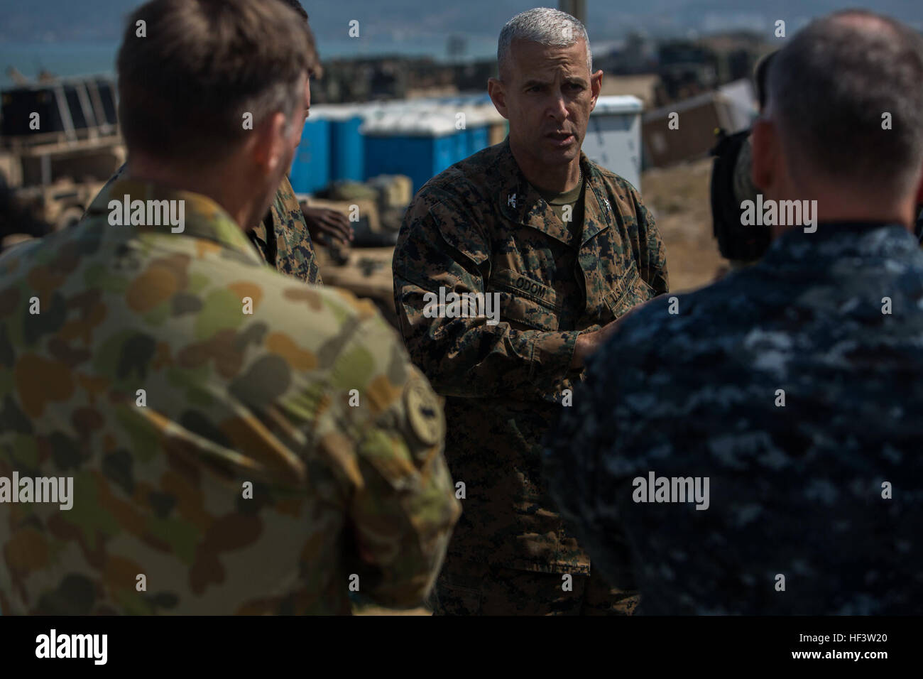Col. David Odom, the commanding officer for 4th Marine Regiment, spoke ...