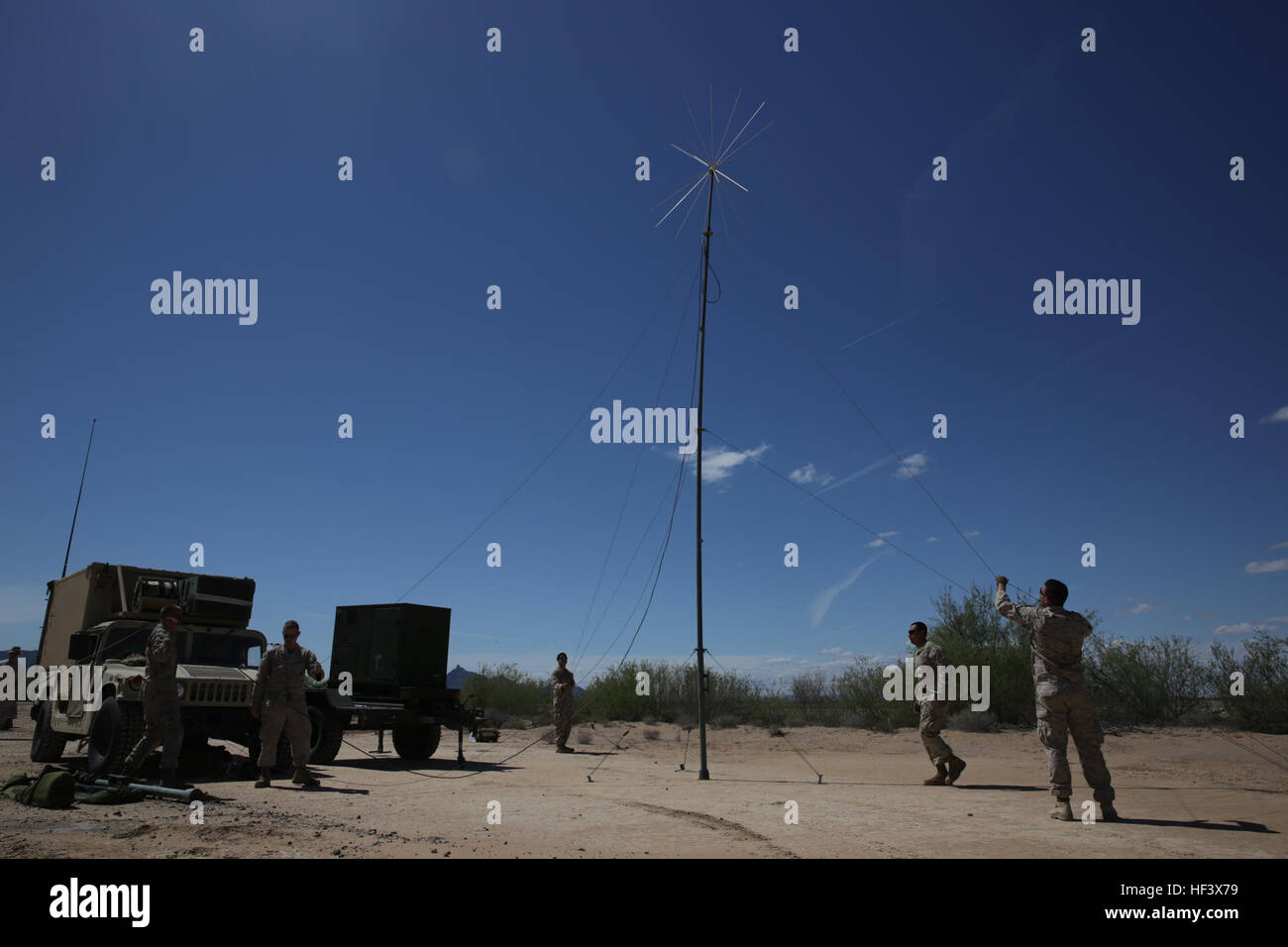 U.S. Marines with Marine Air Control Squadron 2 (MACS-2) set up an ...