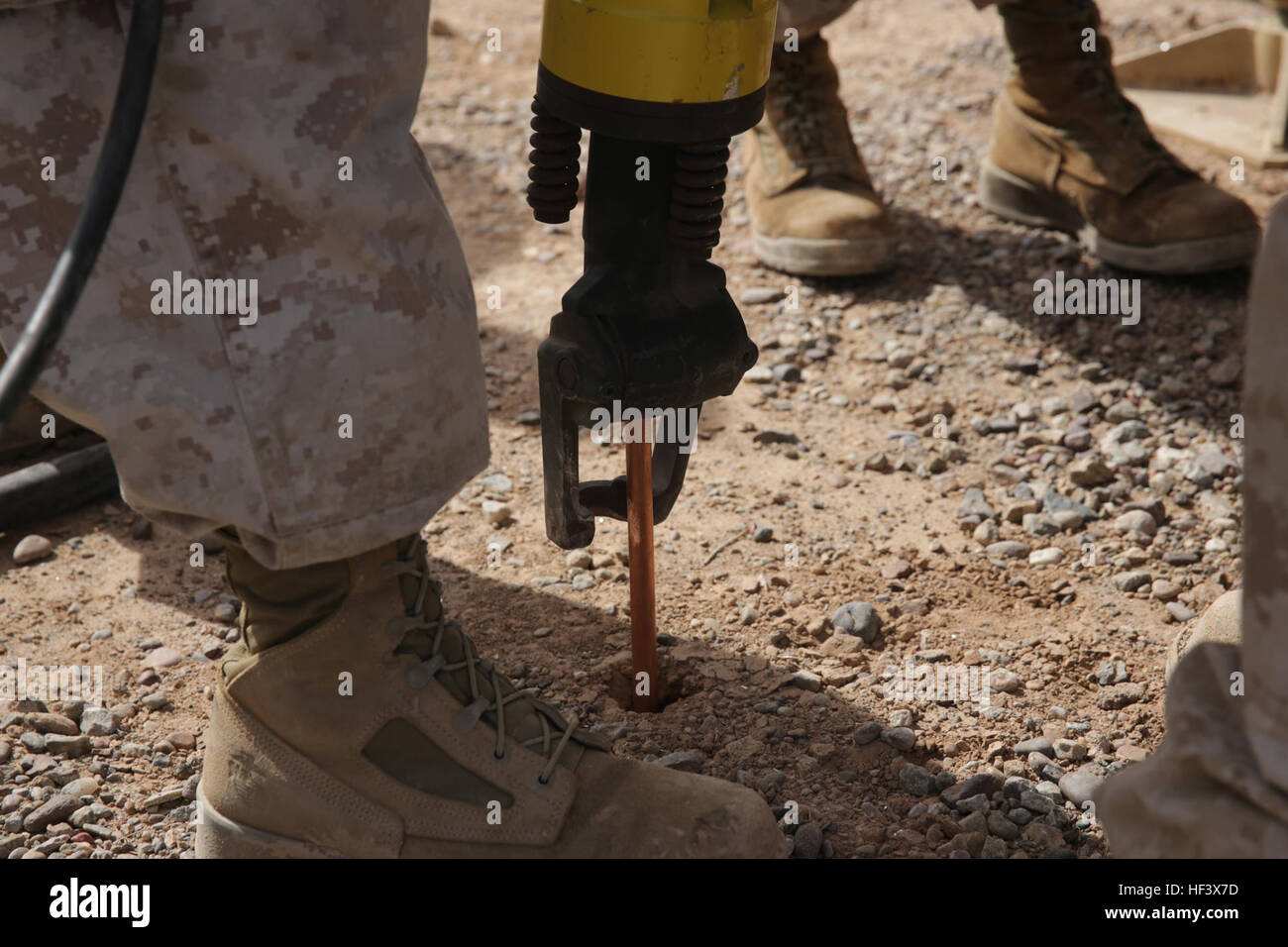 U.S. Marines with Marine Air Control Squadron 2 (MACS-2) set grounding ...