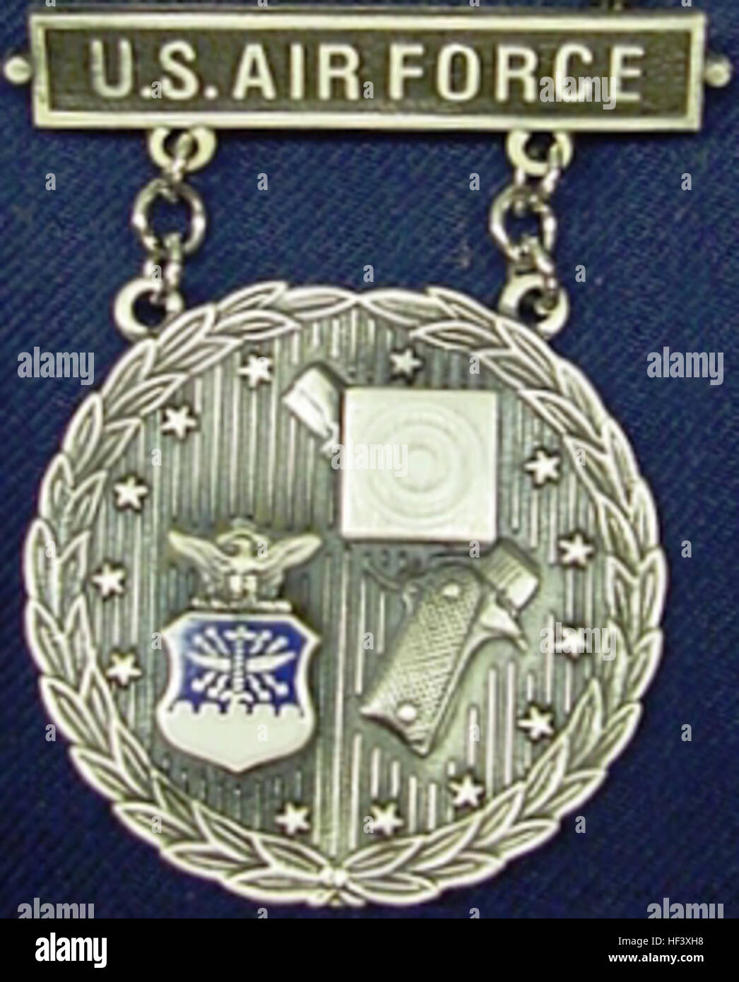 USAF Silver EIC Pistol Badge with Wreath Stock Photo - Alamy