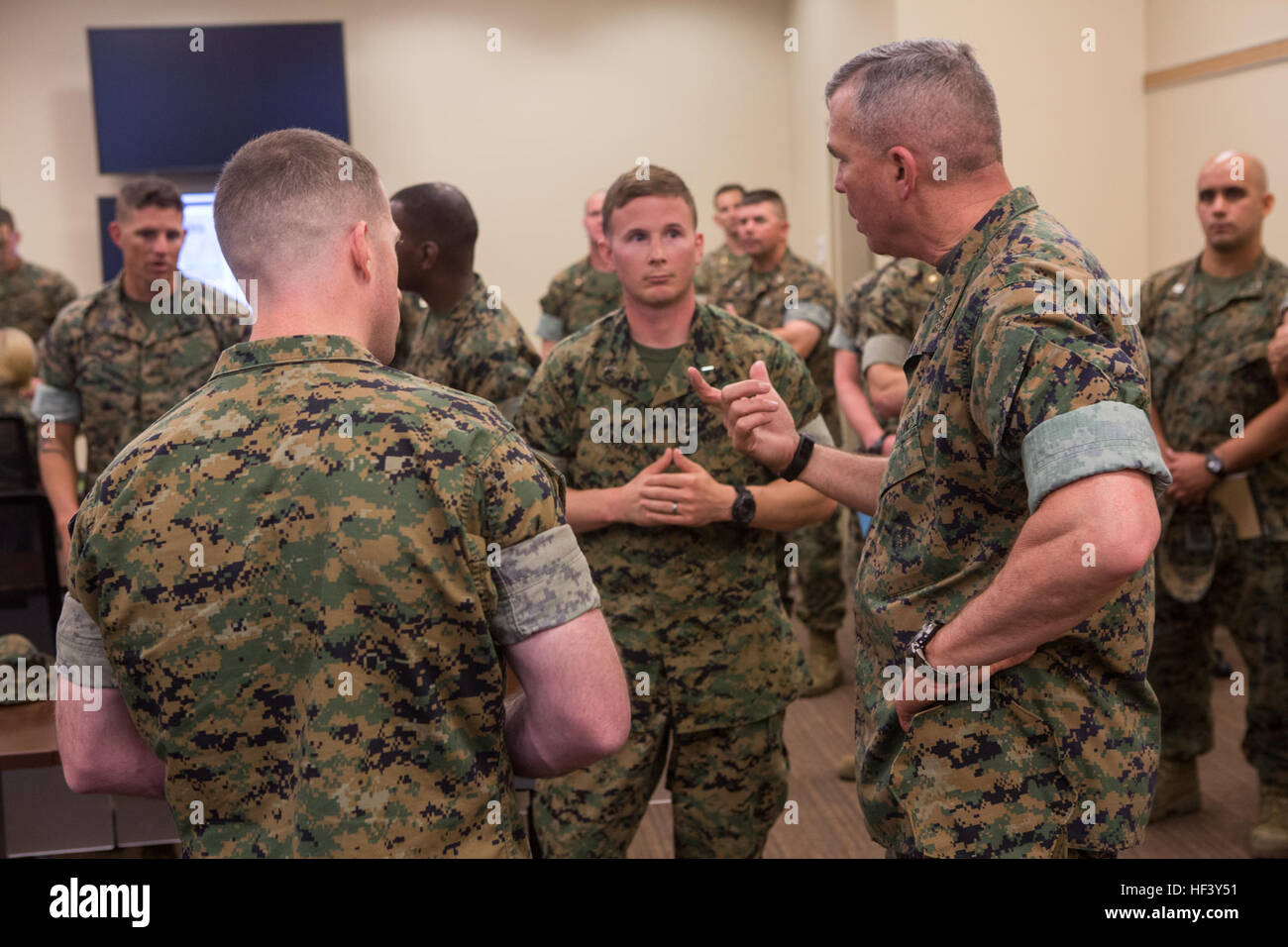 U.S. Marine Corps Lt. Gen. John E. Wissler, right, the commander of U.S ...