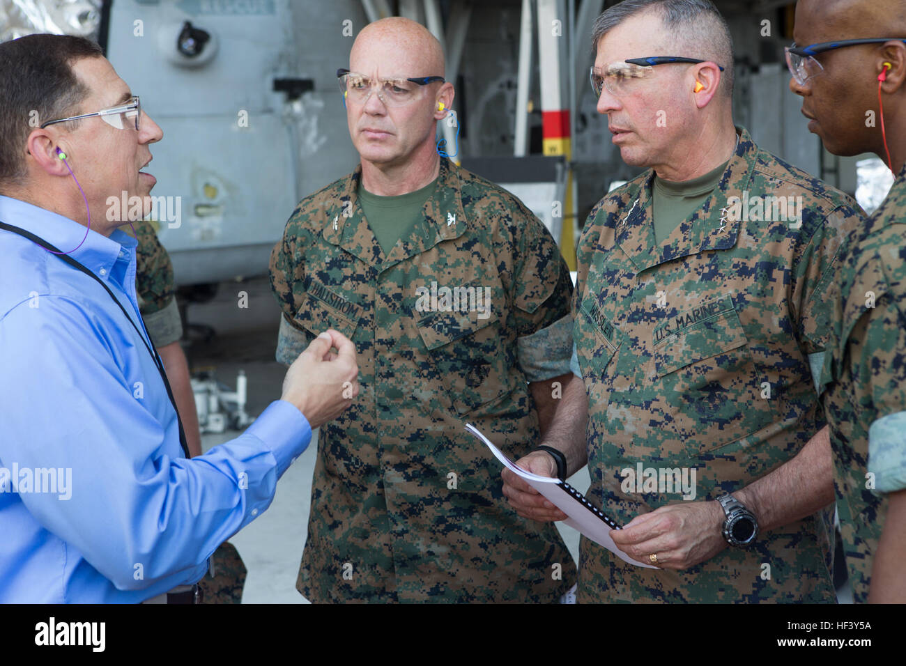 U.S. Marine Corps Lt. Gen. John E. Wissler, right, the commander of U.S ...