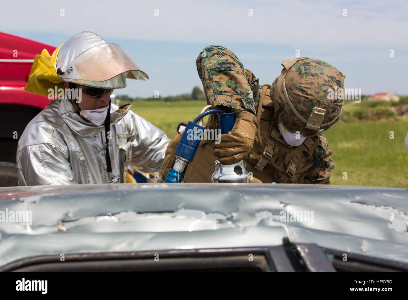 James Denton, (left), Spanish firefighter with Morón Fire Department ...