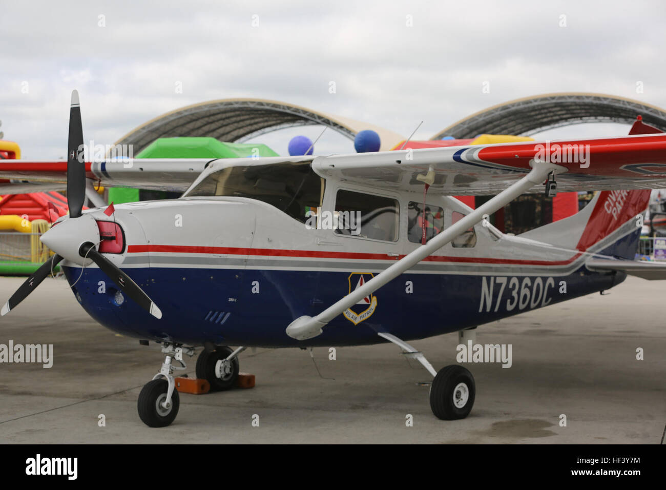 A Civil Air Patrol Cessna 182 sits on display at the 2016 Marine Corps ...