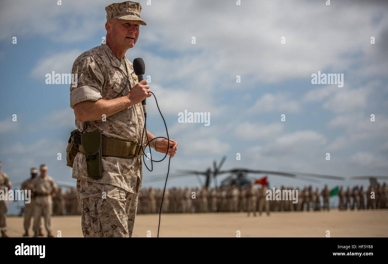 Brig. Gen. Bradley S. James speaks at a change of command ceremony ...