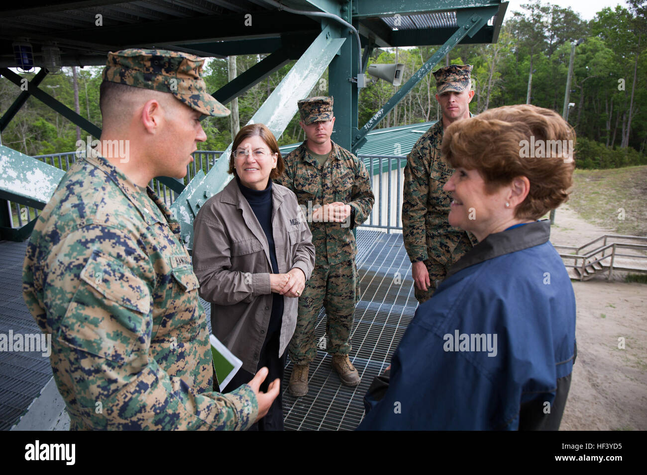 U.S. Marine Corps Lt. Col. Robert Hancock, left, battalion commander ...