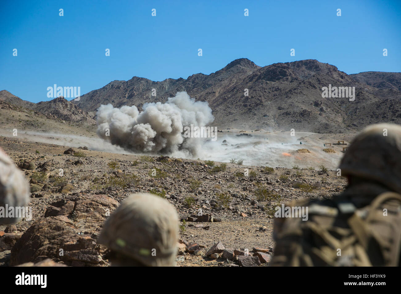 Marines with 2nd Battalion, 8th Marine Regiment, observe as combat ...