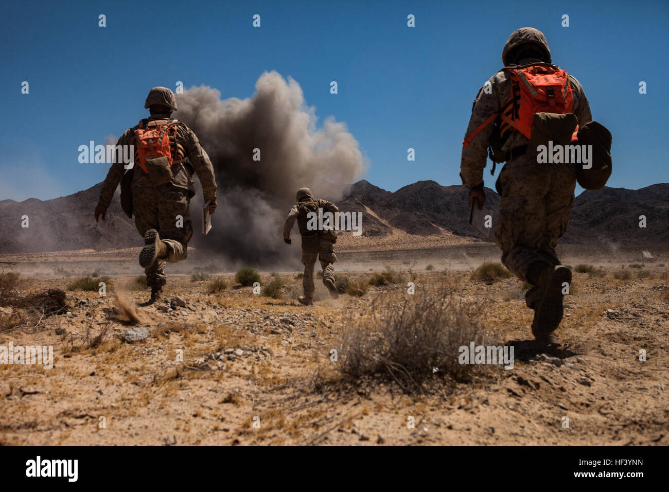 U.S. Marines with 2nd Battalion, 8th Marine Regiment, Echo Company, run ...