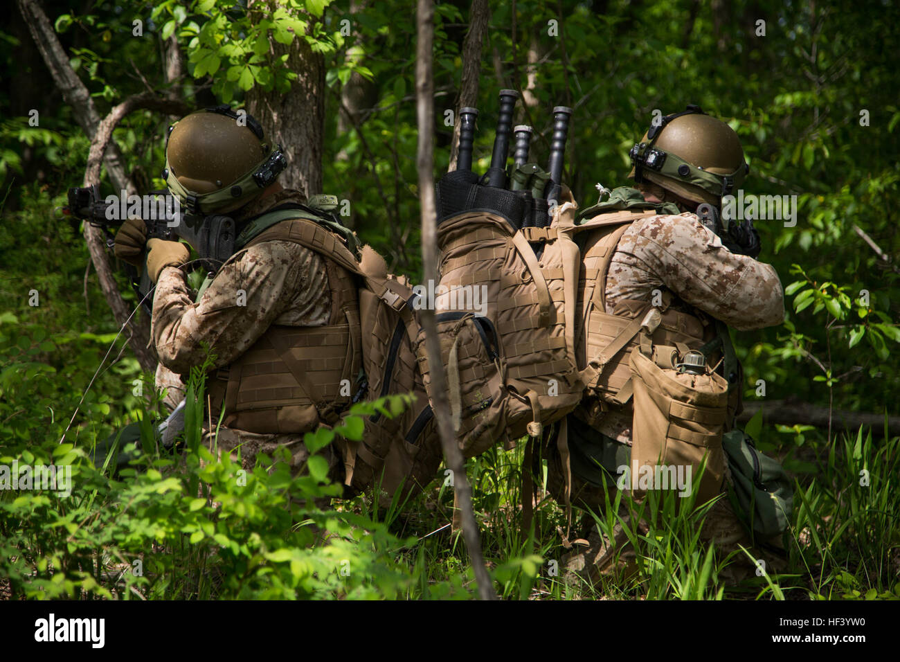 U.S. Marines attending the Military Police Basic Course, provide ...