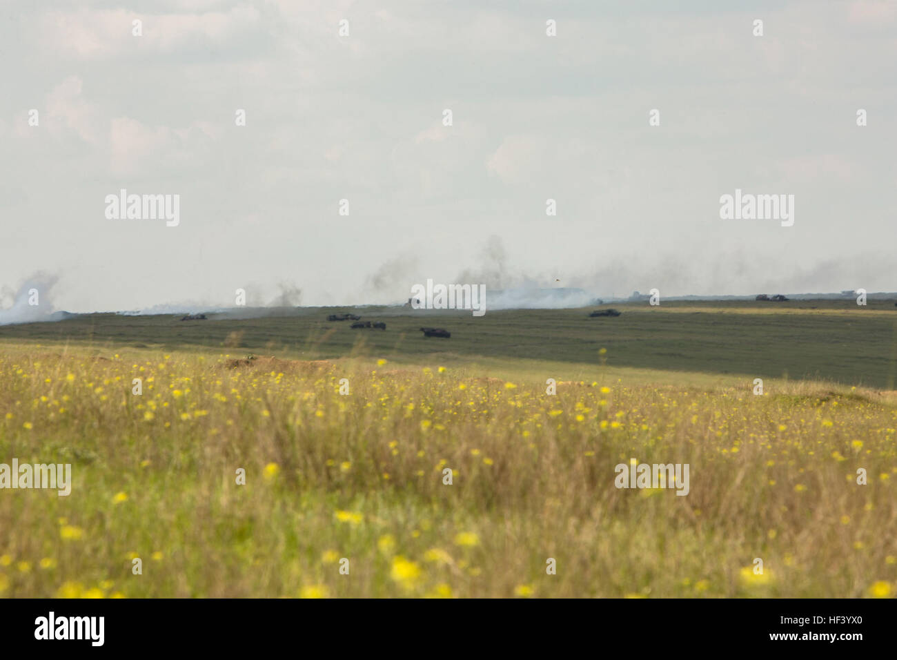U.S. Marines with Black Sea Rotational Force fire mortars on a notional ...