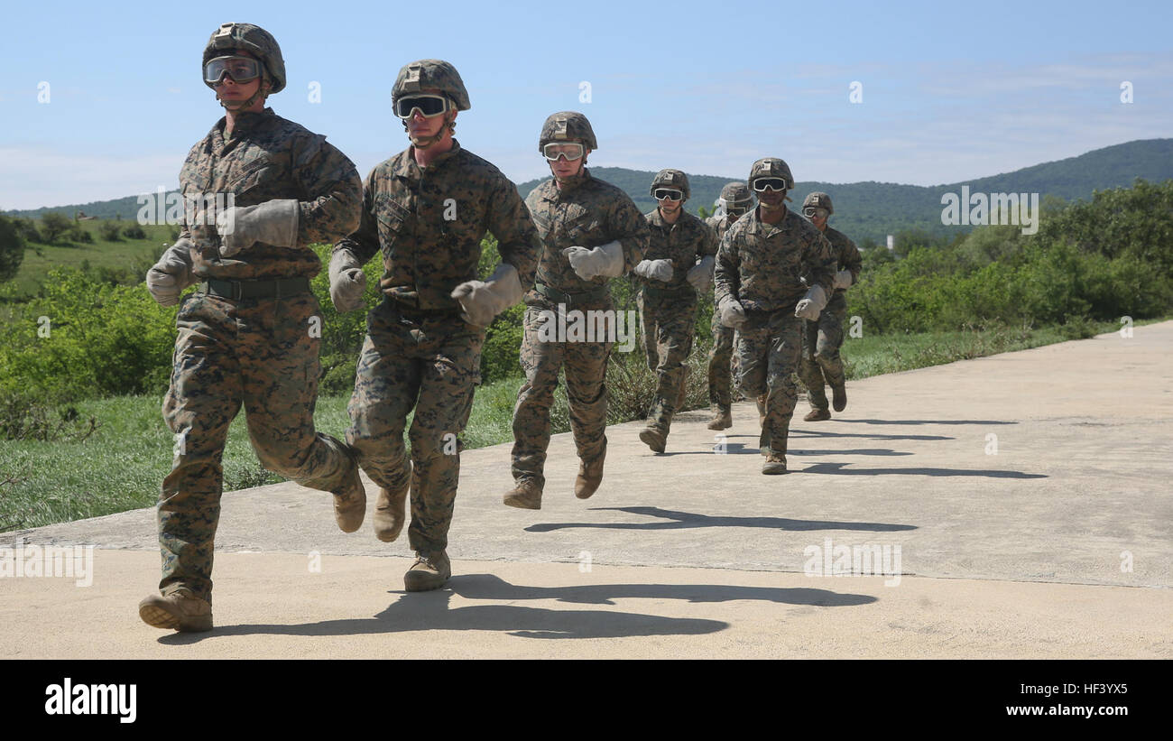 U.S. Marines with Bravo Company, Special Purpose Marine Air-Ground Task ...