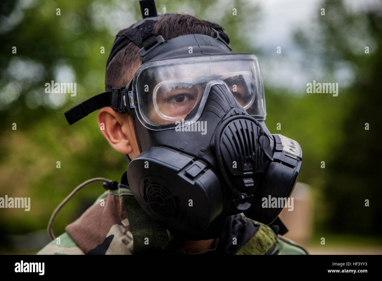 A U.S. Marine assigned to Chemical Biological Radiological and Nuclear ...