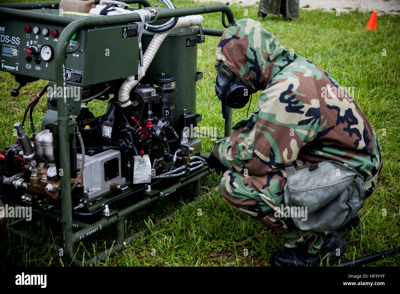 A U.S. Marine assigned to Chemical Biological Radiological and Nuclear ...