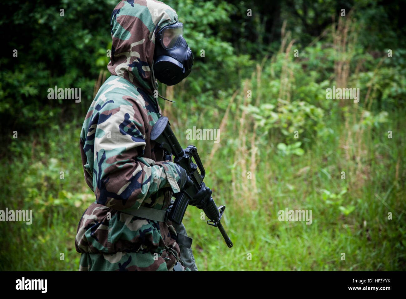 A U.S. Marine assigned to Chemical Biological Radiological and Nuclear ...