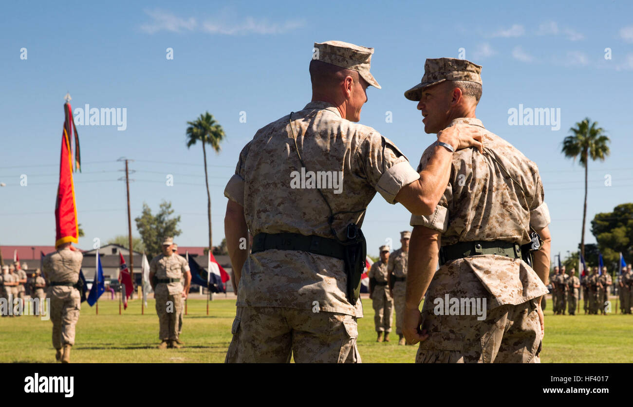 Col. James Adams (left), the outgoing commanding officer of Marine ...