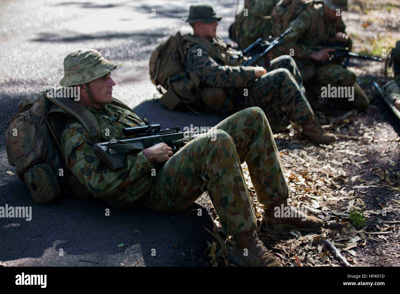 U.S. Marines with 1st Battalion, 1st Marine Regiment, and members of ...