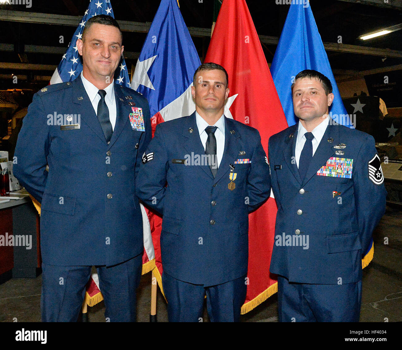 Senior Airmen Austin Kirwin stands with other members of the 147th ...